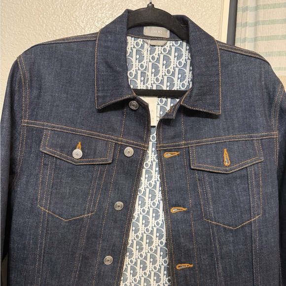Dior | Jackets & Coats | Dior Oblique Jacket Blue Raw Cotton Denim ...